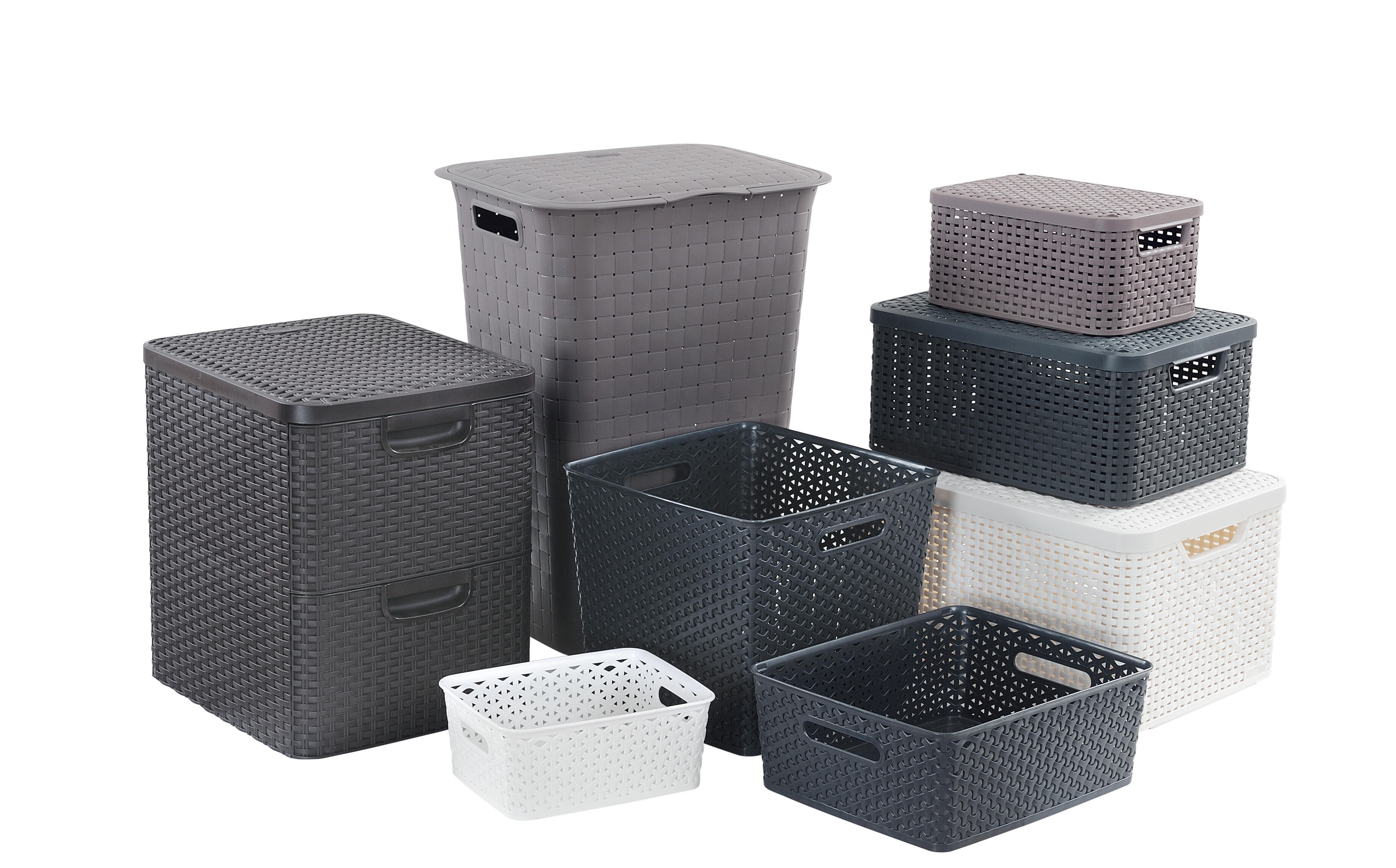 Woven-Style Storage Basket Mold｜Plastic Rattan Box with Lid Mold｜Nanfong